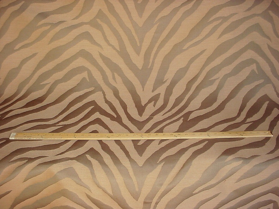 20Y Kravet Solange Pecan Brown Silk Zebra Stripe Drapery Upholstery ...