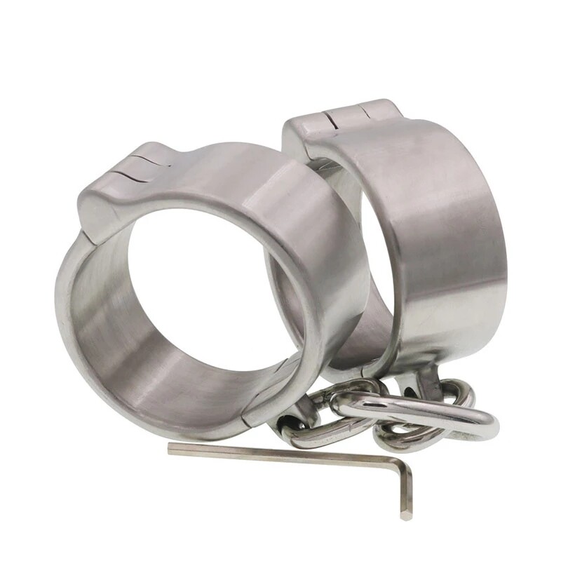 Stainless Steel Heavy Duty Handcuffs Ankle cuffs Chain Shackles BDSM ...