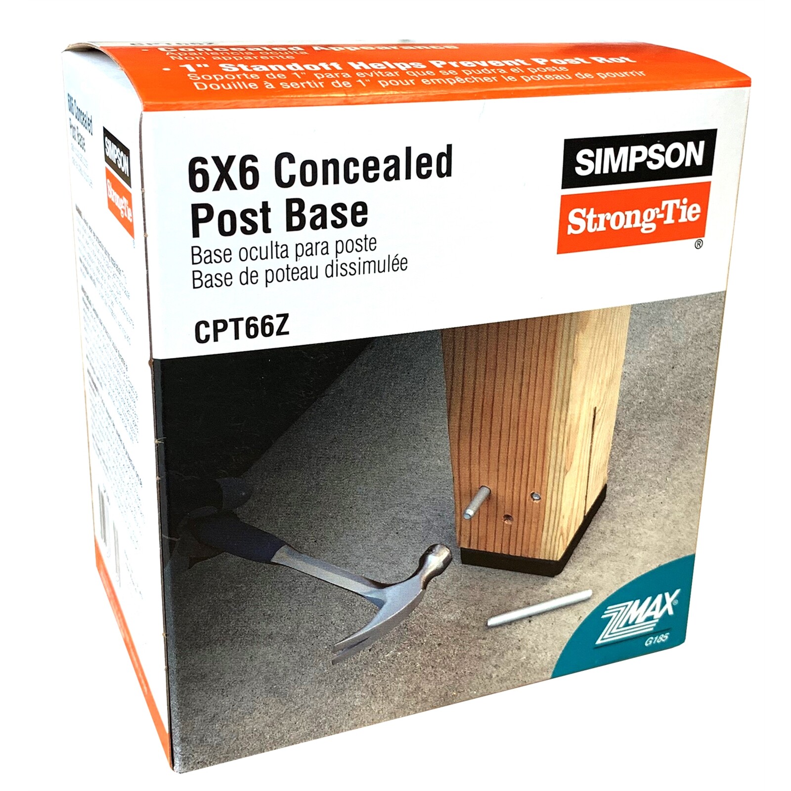 Simpson Strong-Tie CONCEALED POST BASE Zmax Galvanised- 90-100mm Or 140 ...