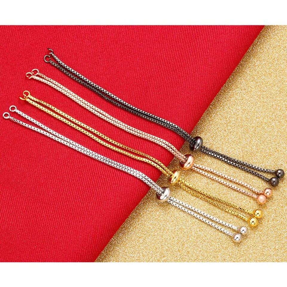 2 Pieces Jewelry Accessories Chain Charms Adjustable Slider Bracelet ...