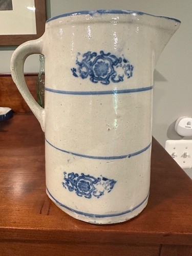 Antique Blue and White Salt Glaze Stoneware snowflake pitcher | eBay