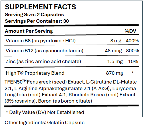 High T Testosterone Booster Supplement 60ct | eBay