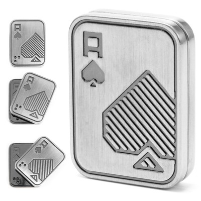 Magnetic Metal Fidget Toy Metal Poker Push Card Fidget Slider Stress ...