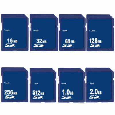 16MB 32MB 64MB 128MB 256MB 512MB 1GB 2GB SD Secure Digital Flash Memory ...