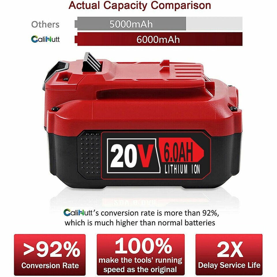 2Pack 20V For Craftsman V20 20 Volt 6.0 Li-ion Battery CMCB205 CMCB204 ...