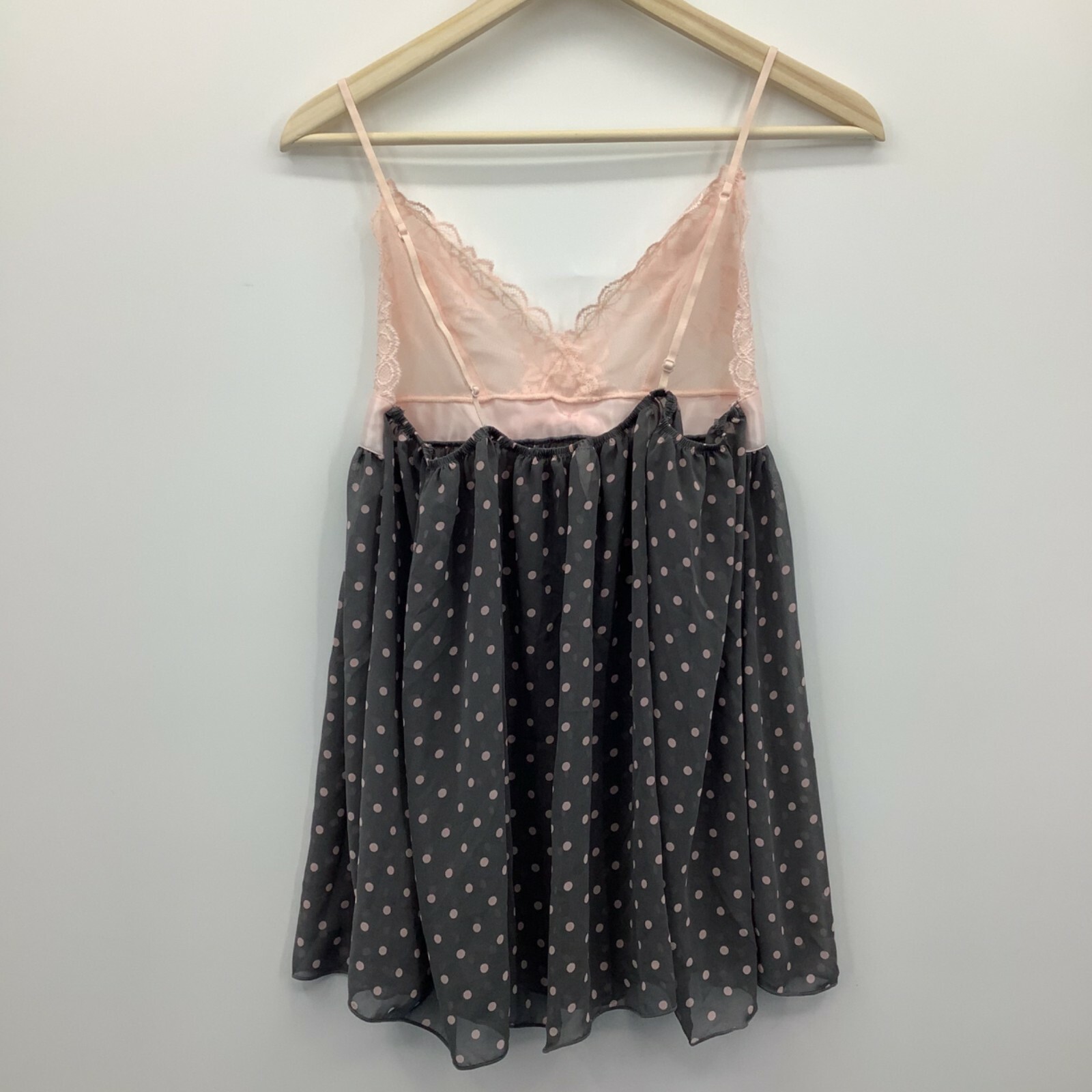 Inner Secret Babydoll Slip Lingerie Grey Pink Polka D… - Gem