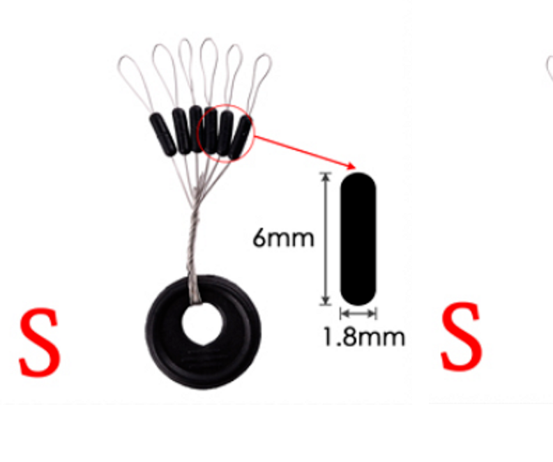 120 x Small Sliding Float Stops Rubber Barrel Rig Buffer Fishing Float ...