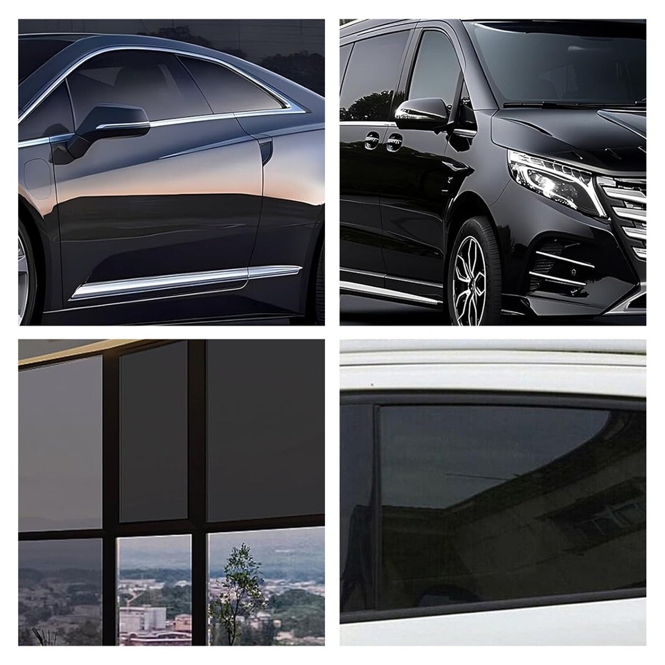 ONE WAY PRIVACY FILM 50X300CM Black PET Sun Block UV Reflective Window ...