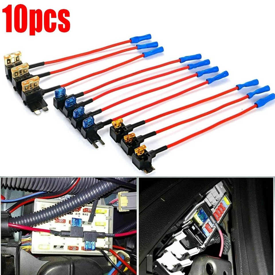 10pcs Car Add A-Circuit Fuse Adapter Auto Fuse Holder With Connector ...