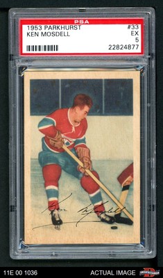 1953 Parkhurst #33 Ken Mosdell Canadiens PSA 5 - EX | eBay