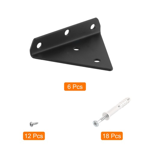 Shelf Brackets, 6Pcs 80mm - Stainless Steel Invisible Triangle Bracket ...