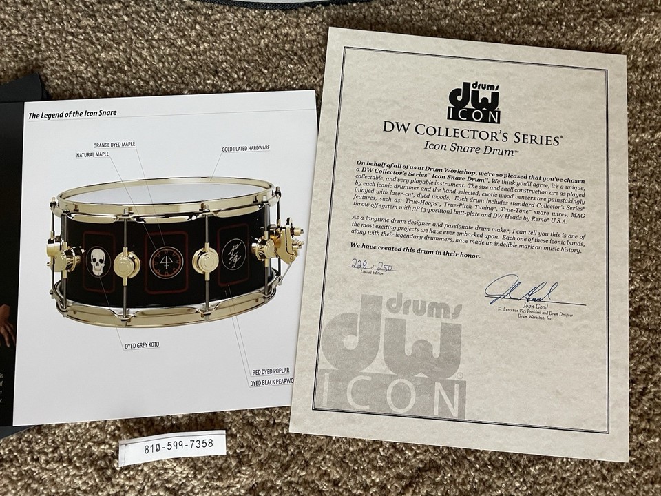 Neil Peart R40 DW ICON Snare Drum | eBay