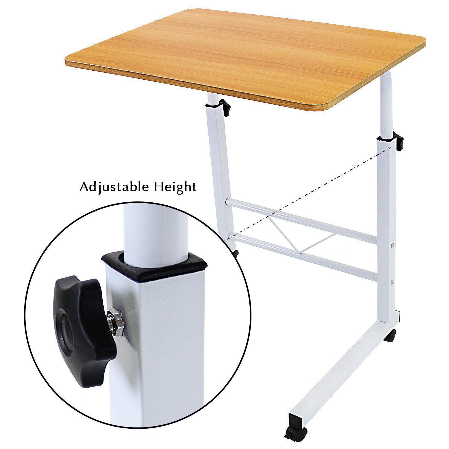 Portable/Rolling Desk Adjustable Laptop Notebook Rolling Table Overbed ...