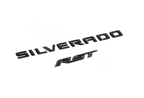 Matte Black Silverado RST Tailgate Emblem Nameplate fit 2019-2021 ...