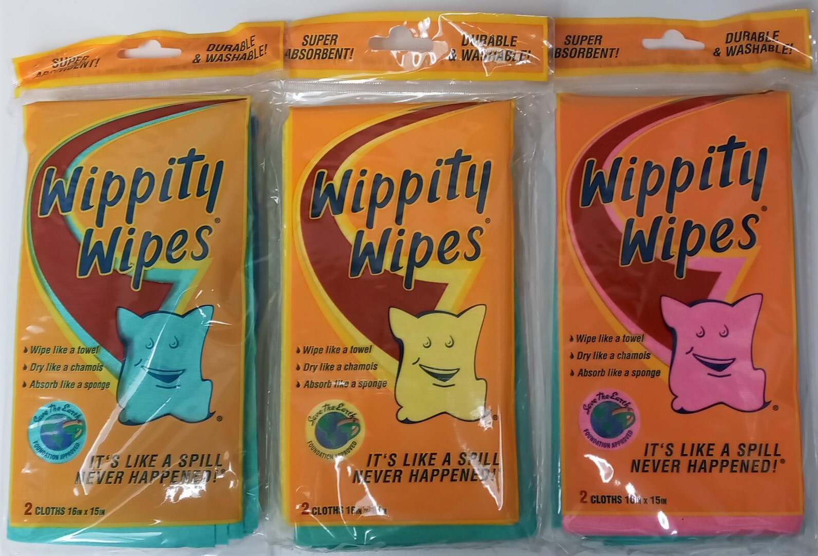 Wippity Wipes Reusable Paper Towels Wet/Dry Chamois Cloth Made in ...
