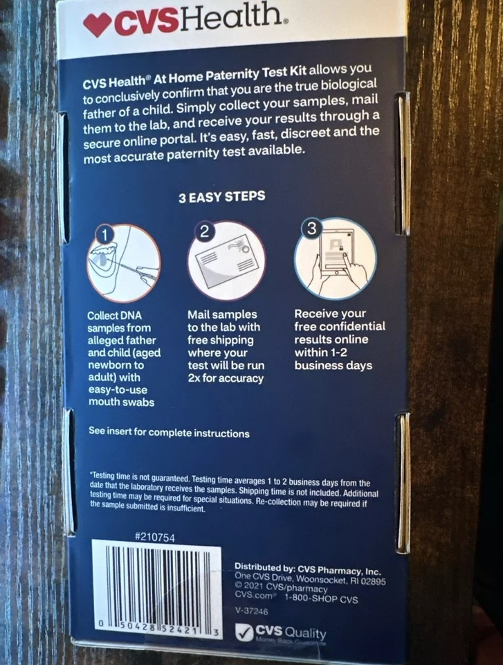 NEW SEALED CVS Paternity Test Includes Kit No Lab Fees FAST FREE ...