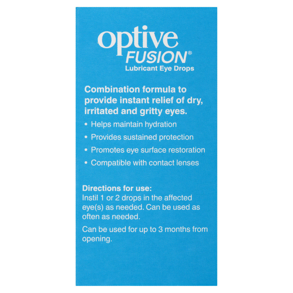 10 X Optive Fusion Lubricant Eye Drop Preservative Free Dry Eye Relief ...
