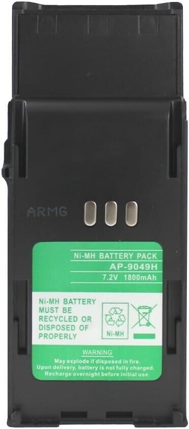2x 7.2V 1800mAh NiMh Battery for Motorola HNN9049, HNN9049A, HNN9049AR ...
