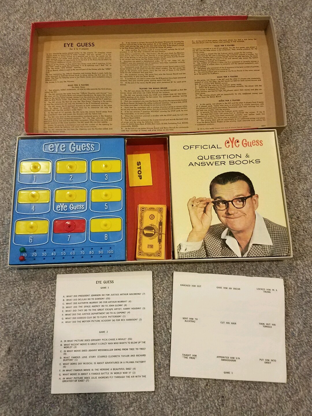 Vintage NBC-TV Bill Cullen's, Eye Guess Game 1966 Milton Bradley #4641 ...