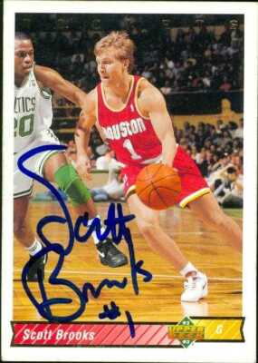 Scott Brooks autographed Basketball Card (Houston Rockets) 1992 Upper ...