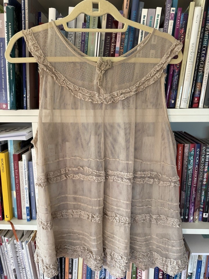 Magnolia Pearl Tan Mesh Net Top Rare | eBay