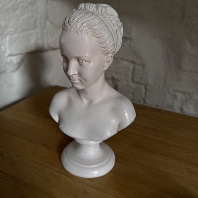 Alabaster/plaster Head Bust Of A Roman/ Greek Woman . 9 Inches tall, GC ...