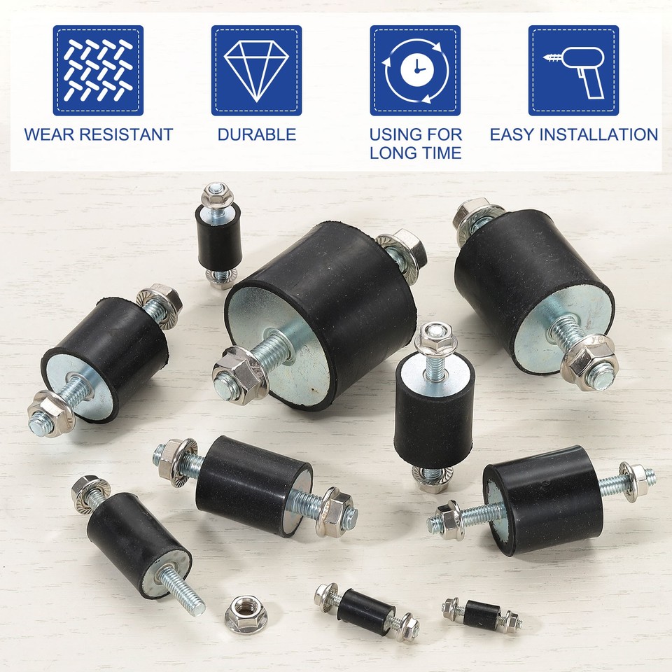 M10-50x40mm Rubber Isolator Mounts Vibration Studs Shock Absorber, 2Pcs ...