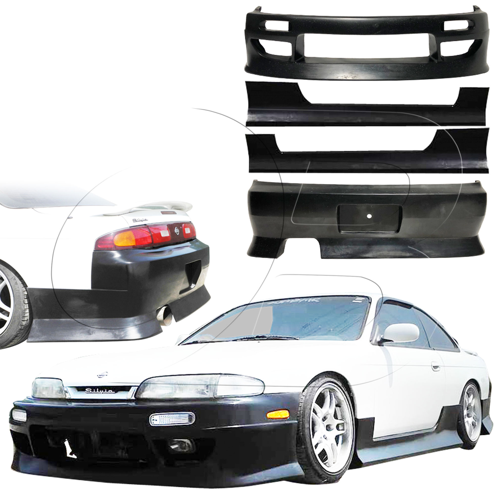 KBD Urethane DM3 Style 4pc Body Kit S14 for 240SX Nissan 95-98 kbdpart ...