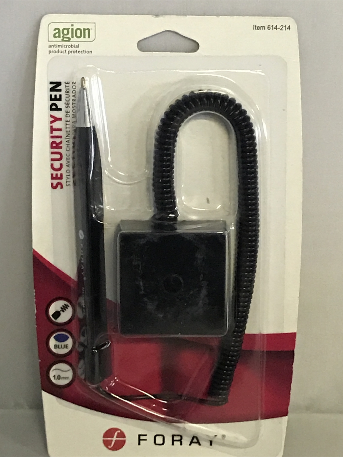 Foray Refillable Security Pen, 1.0mm Medium, Blue Ink, Black Base ...