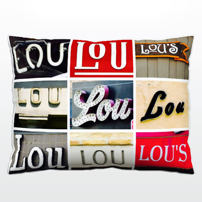 Personalized Pillow featuring the name LOU in photos of actual signs | eBay