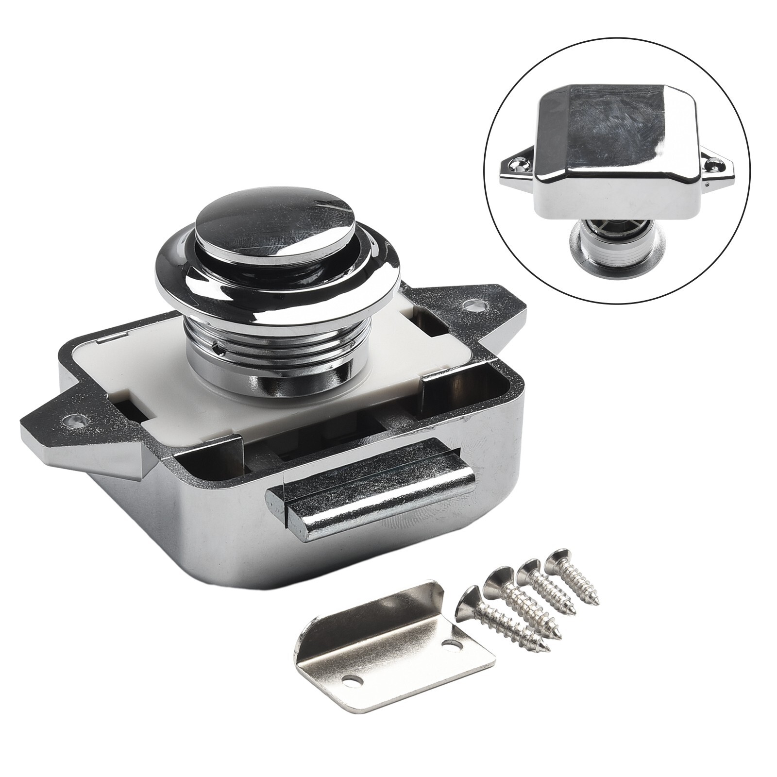 Sleek Push Button Latch Knob Perfect for Campervan Cupboards and Doors ...