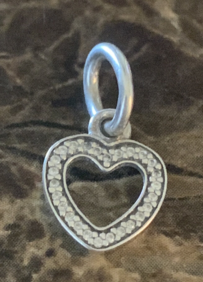 Authentic PANDORA Symbol of Love Dangle Charm RETIRED… - Gem