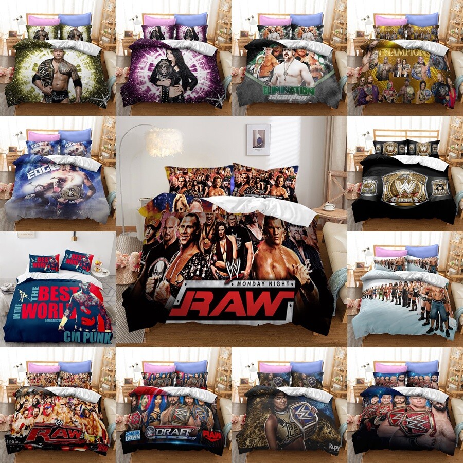 2 Wrestling Duvet Cover Bedding Set, Big Carpet Floor Rug Mat Living ...
