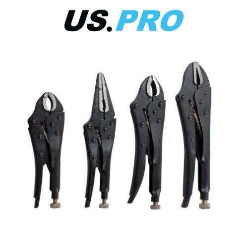US PRO 4pc Black Locking Pliers Set 5" 6.5" 7" & 10" - Mole Vice Clamp ...