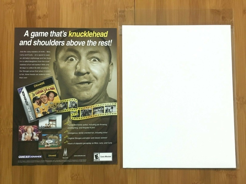 The Three Stooges GBA 2002 Vintage Game Print Ad/Poster Official ...