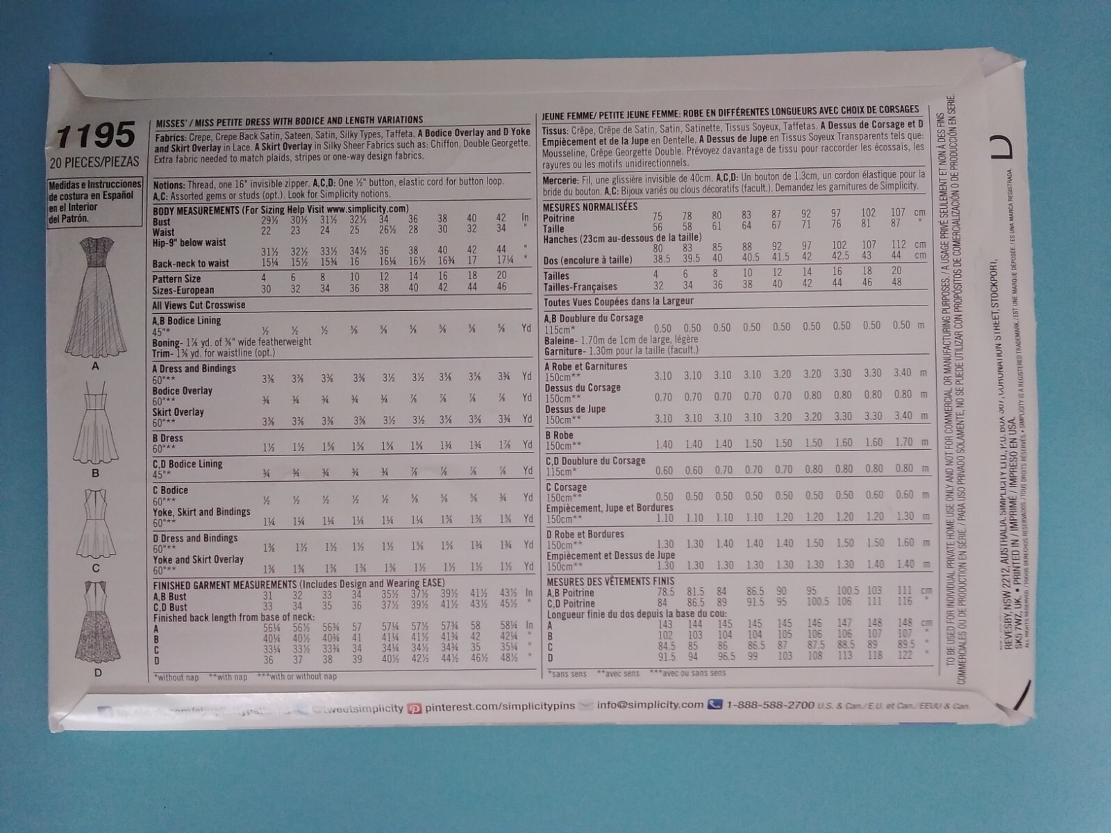 1950s Original Vintage Simplicity Pattern 1195 Easy Misses Party Dress ...