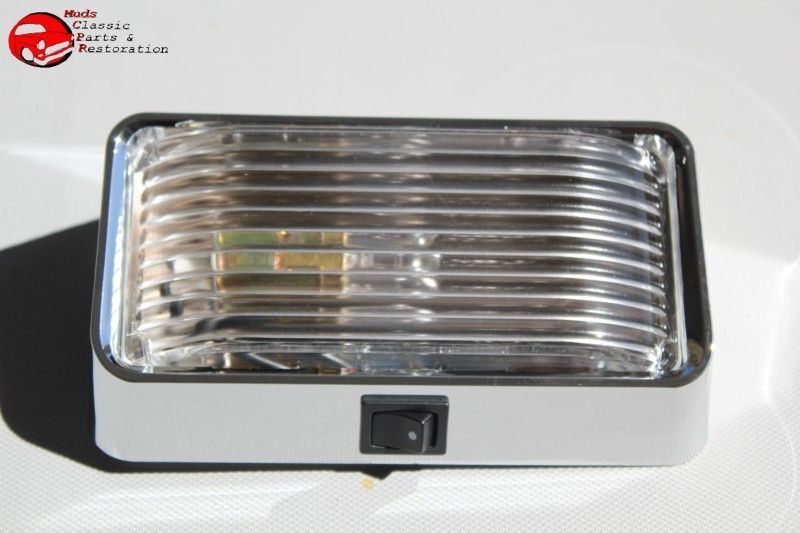Interior Rectangle Dome Utility Lamp Light Clear Lens Hot Rat Rod ...