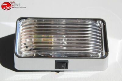 Interior Rectangle Dome Utility Lamp Light Clear Lens Hot Rat Rod ...