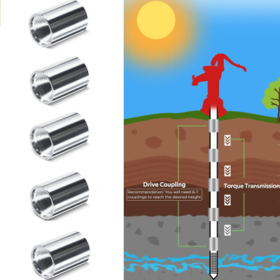 5 Pack 946 1-1/4" Well Point Drive Coupling, 1-1/4" Sand Point Well ...
