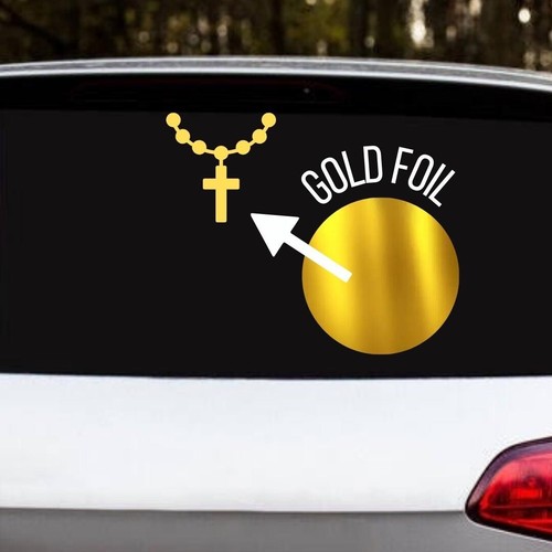 Jesus GOLD Sticker Catholic Christian Rosary Religious Car Decal For ...