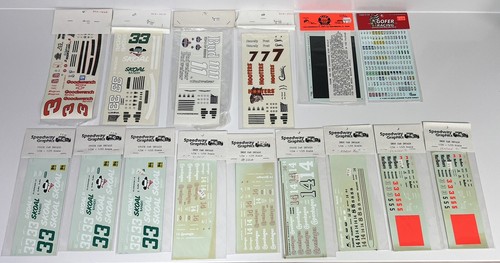 Lot of Decals- Speedway Graphics, Slixx, Gofer Racing- Indy Car, NASCAR ...