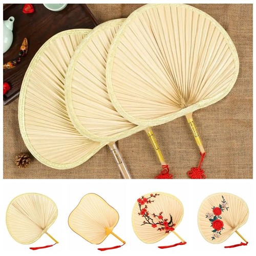 Lightweight Braided Cattail Hand Fan Handheld Summer Cooling Fan ...