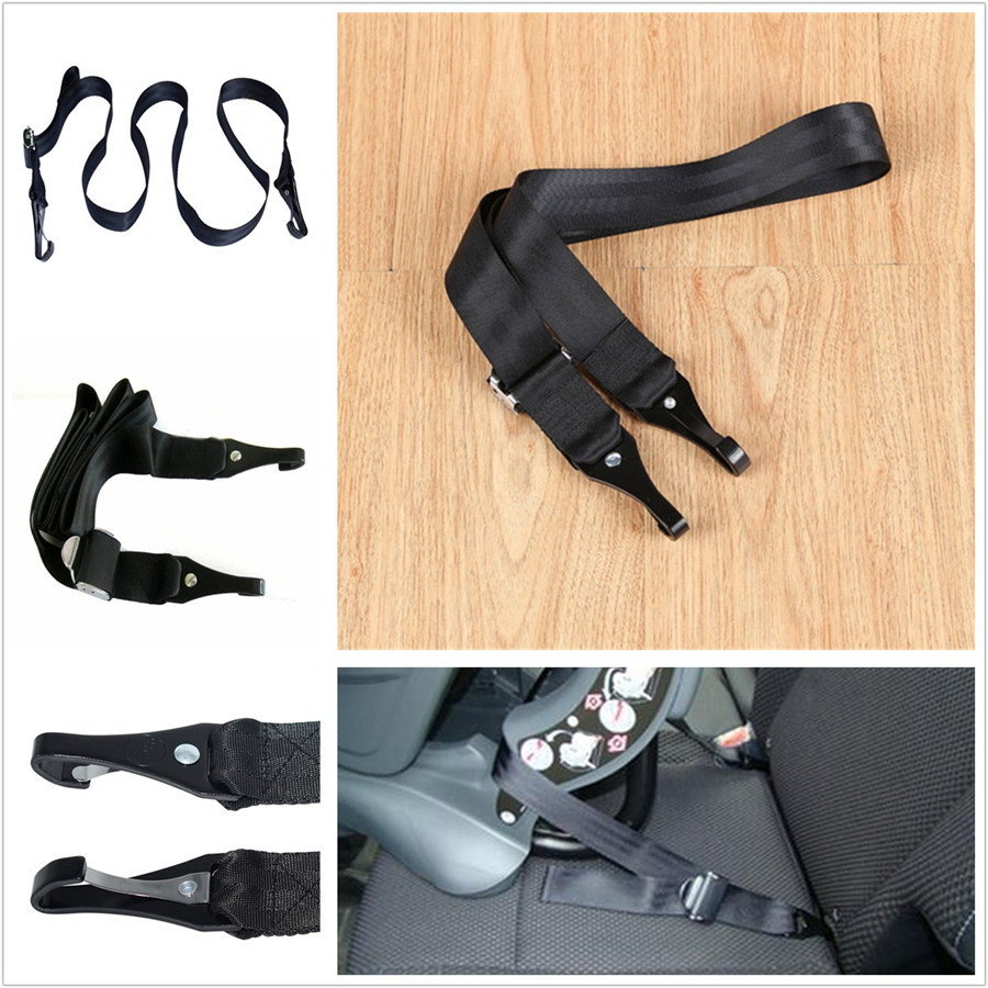 25cm-155cm Adjustable Length Black Car 2 Hook Latch/Isofix Connector Seat Strap | eBay UK