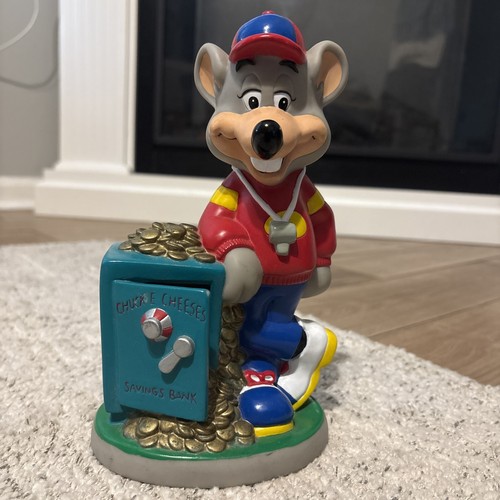 Showbiz Pizza Time Chuck E Cheese Coin Vault 9” Savings Piggy Bank with ...