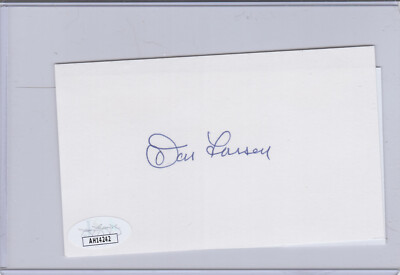Autographed Don Larson index card JSA authenticated | eBay