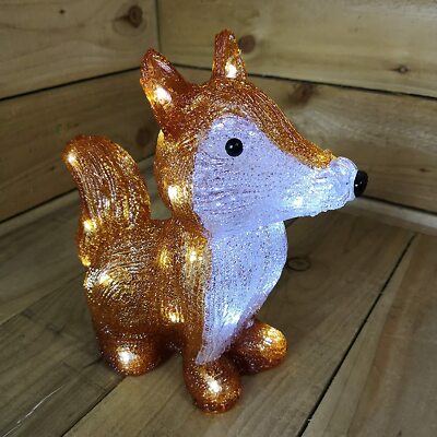Christmas Acrylic Fox - 28cm, LED Lights, In or Outdoor Use, Beautiful ...