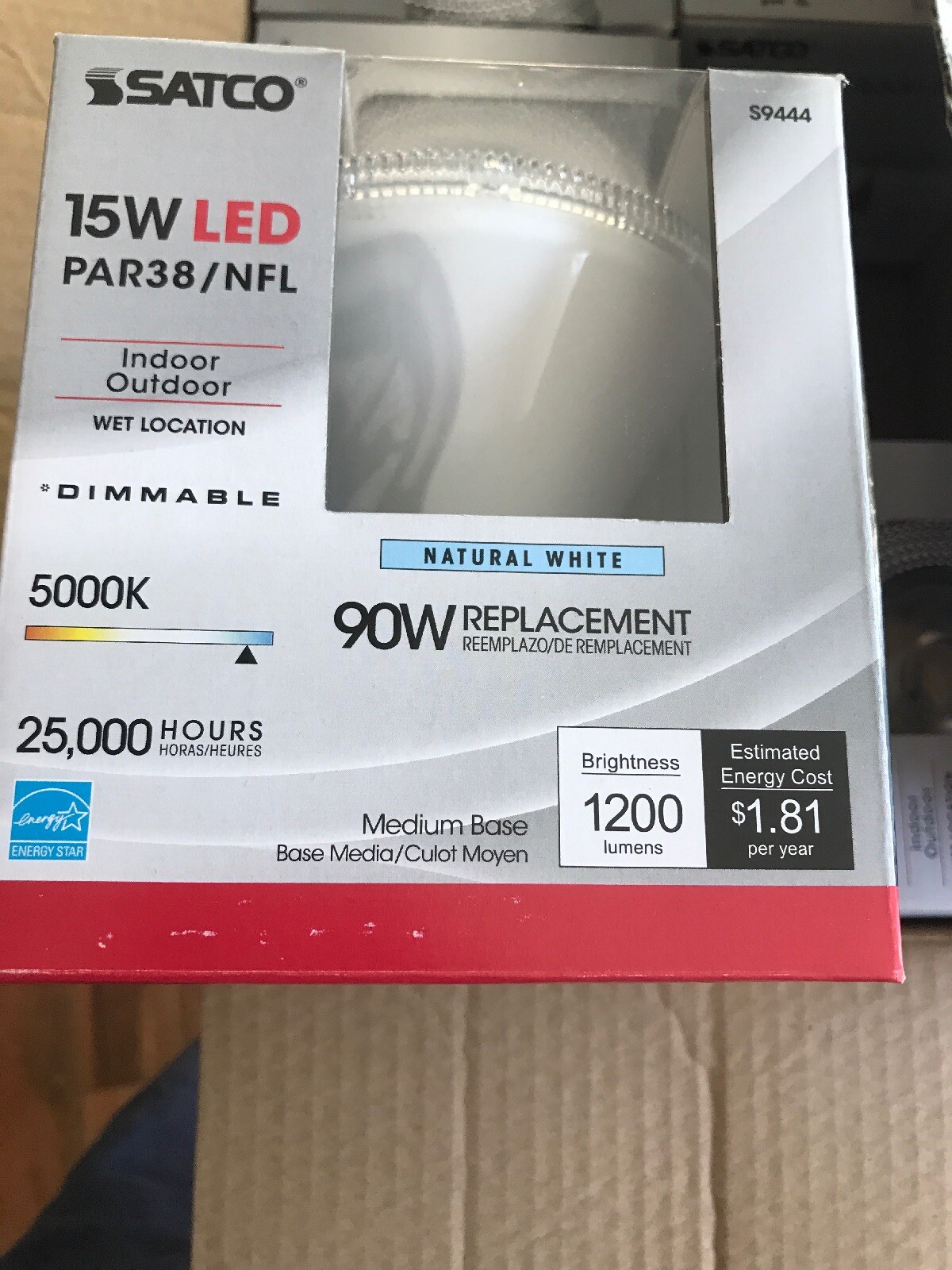 (LOT-11) SATCO S9444 15W PAR38 LED 5000K 25' beam Medium 120V | eBay