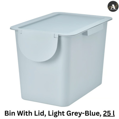 IKEA TRÖSKNING 25L Recycling Bin with Lid Stackable Waste Storage Box ...