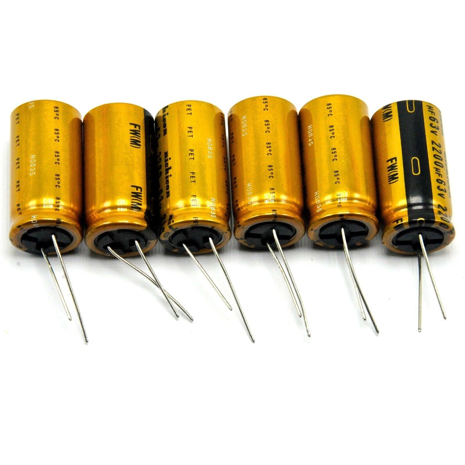 6pcs 2200uF 63V Nichicon FW Capacitor Audio Amplifier Electrolytic ...