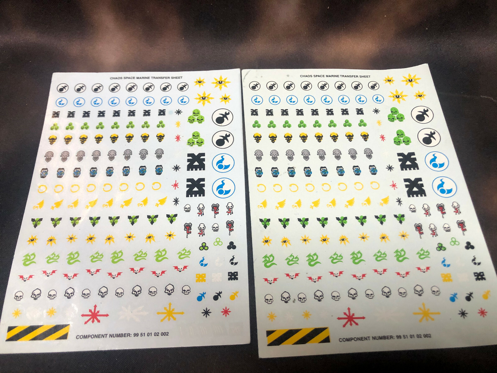 Warhammer 40k Chaos Space Marines Cadian Tallarn Decal Transfer Sheets ...